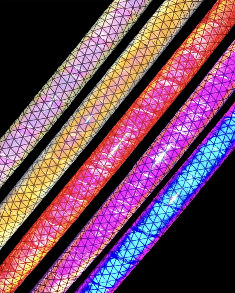 Iridescent Color Shifting Reflective Taped Hula Hoop – Polypro or HDPE